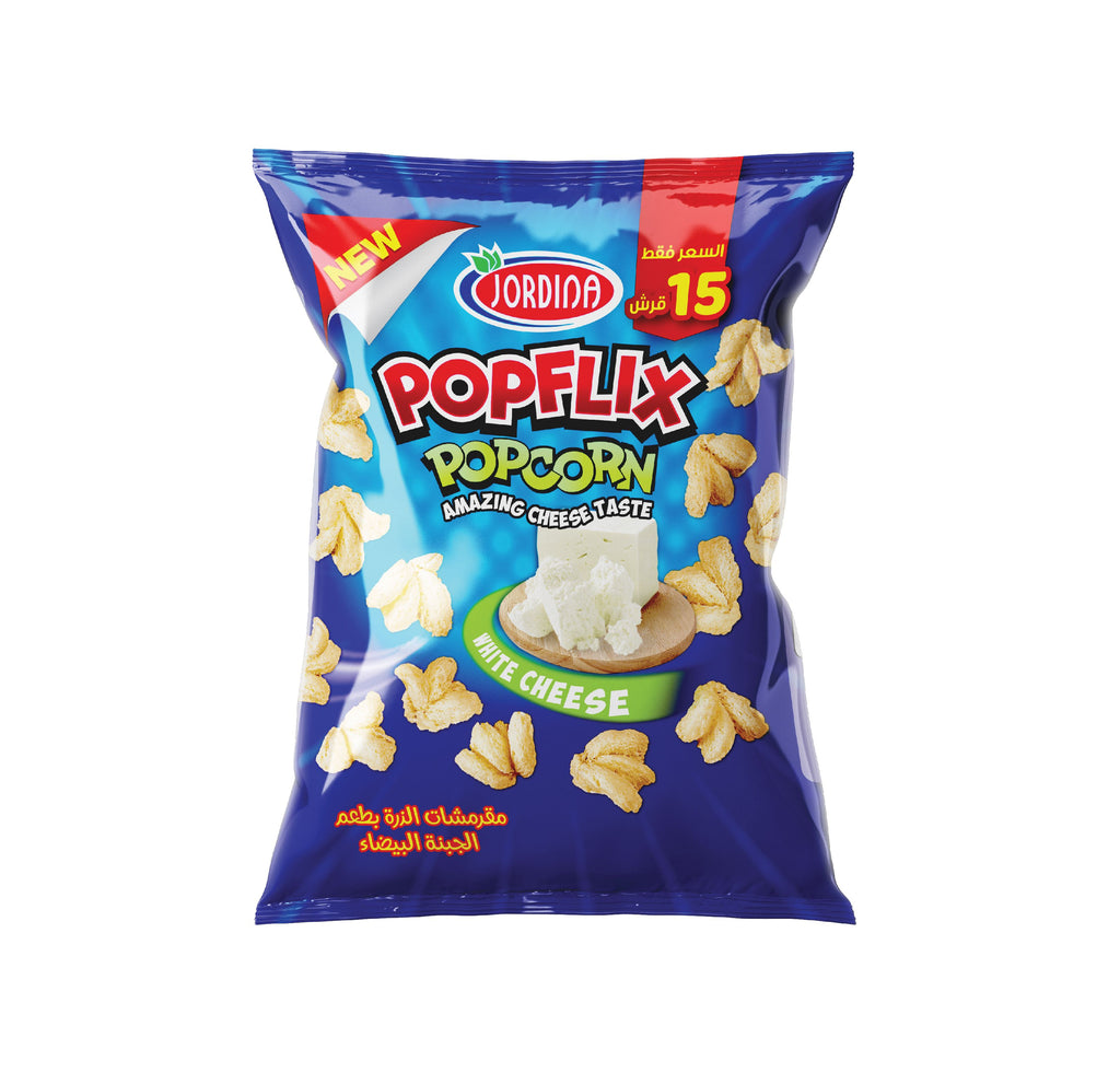 Jordina popflix popcorn white cheese chips 40g