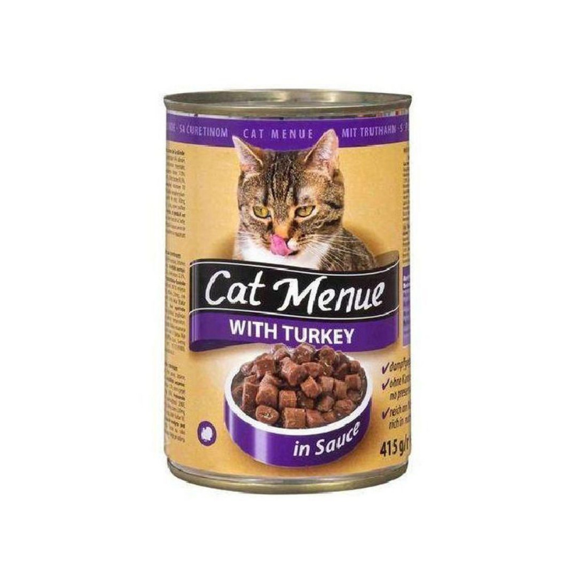 Cat menue turkey in sauce wet food brown 415g